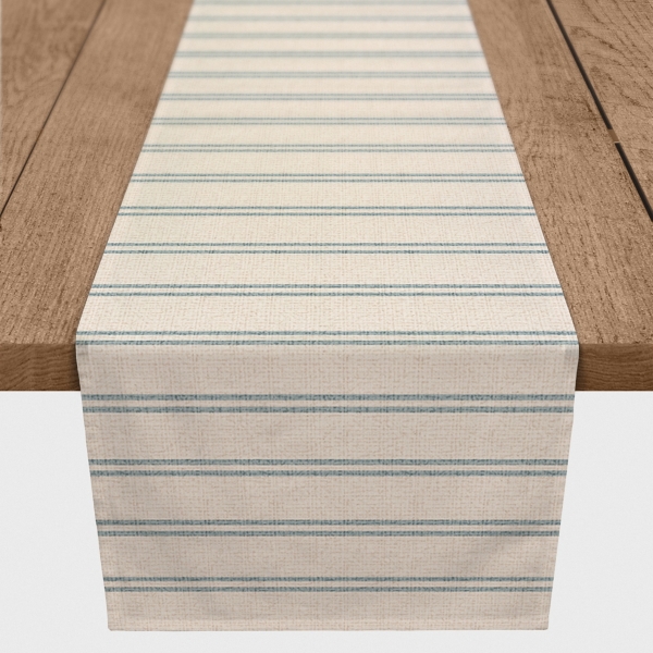 Blue and Cream Country Stripe Table Runner, 72 in. | Kirklands Home
