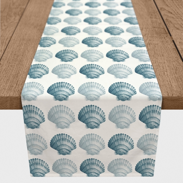 Blue Scallop Seashells Table Runner, 90 in. | Kirklands Home