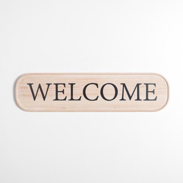 Kirklands Welcome Twisted Edge Wood Wall Plaque | Hamilton Place