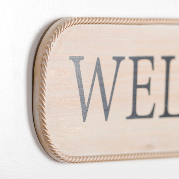 Kirklands Welcome Twisted Edge Wood Wall Plaque | Hamilton Place