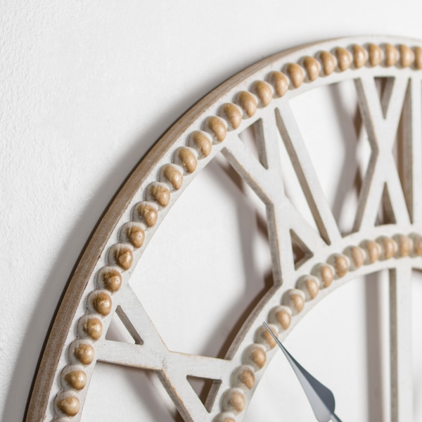 Kirklands Brett Beaded Wood Wall Clock | Hamilton Place