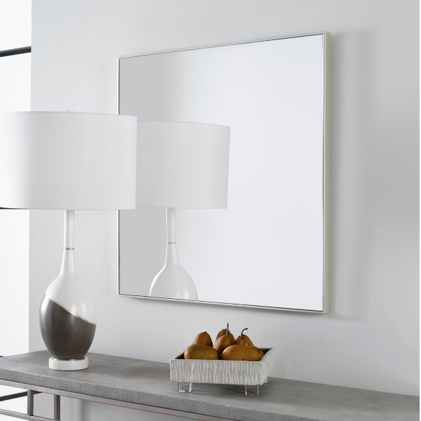 Brushed Silver Metal Square Framed Mirror | Kirklands Home