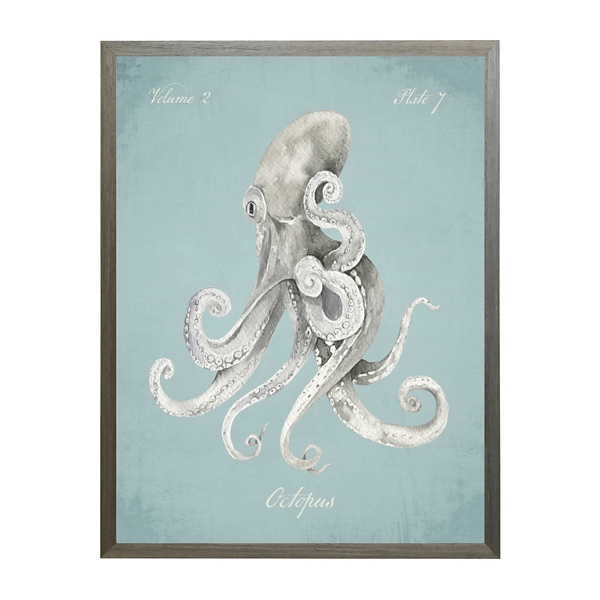 Octopus in Blue Framed Art Print | Kirklands Home