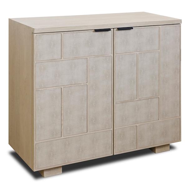 Light Cream Shagreen Tiled Cabinet Kirklands Home