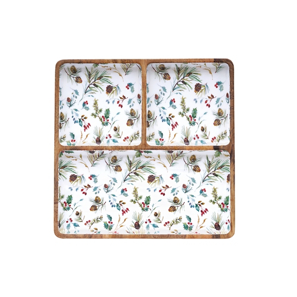 Pinecone 3-Compartment Serving Tray | Kirklands Home
