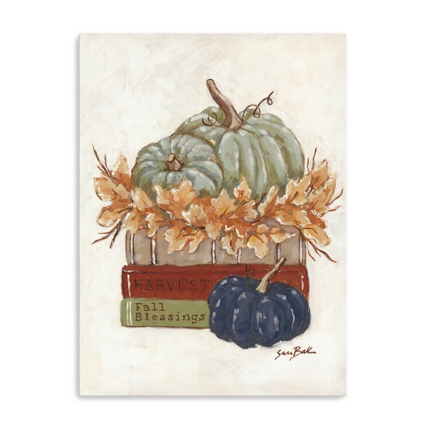 Fall Book Stack Canvas Art Print | Kirklands Home