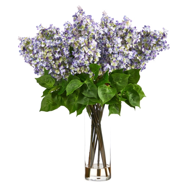 Lilac Arrangement in Glass Vase | Kirklands Home