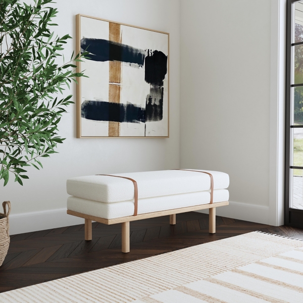 Leather bench for living room store