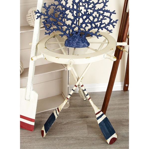 Kirklands White Coastal Ship Accent Table | Hamilton Place