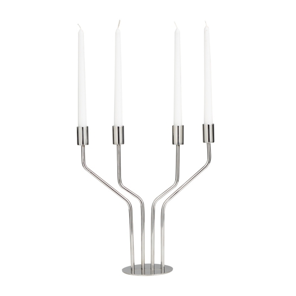 Stainless Steel Curved Taper Candelabra | Kirklands Home