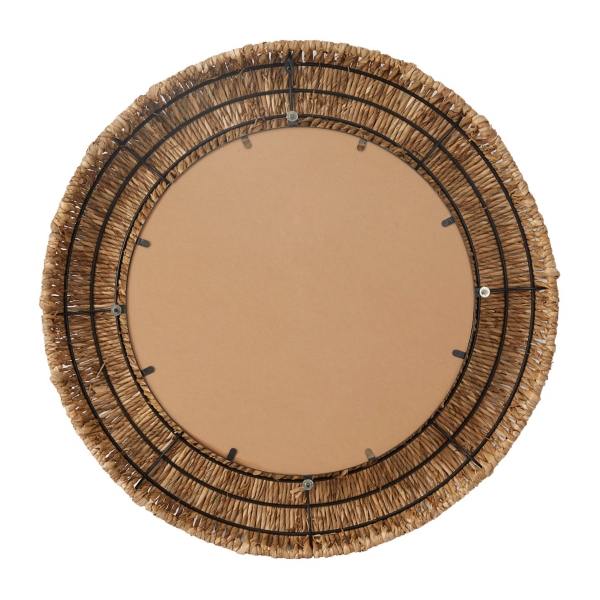 Kirklands Natural Rattan Round Woven Frame Wall Mirror at Hamilton ...