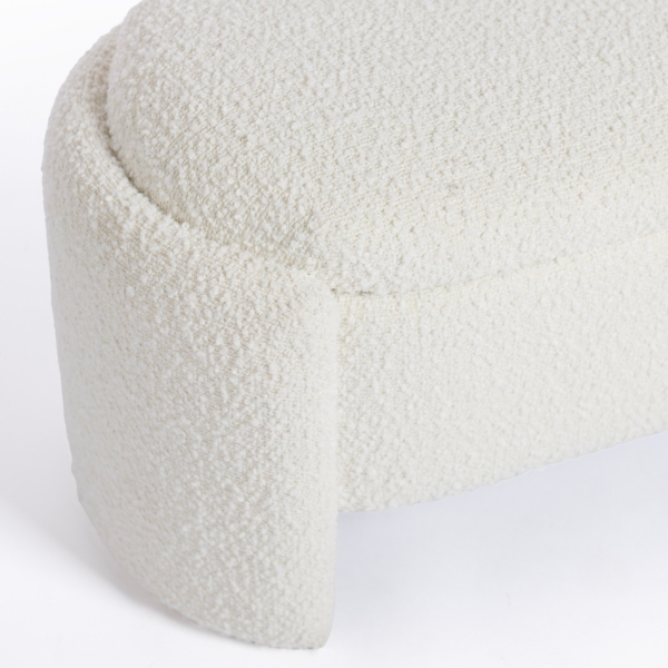 Kirklands Ivory Boucle Storage Bench | Hamilton Place