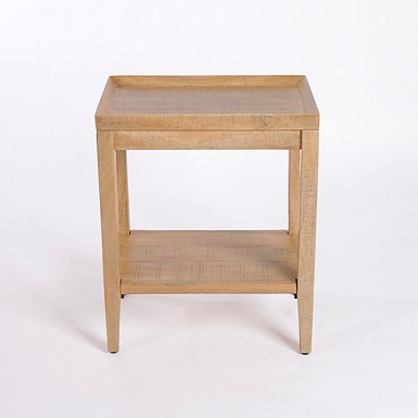 Wood Hughes Side Table Tan 20L x 14W 24H Kirkland s Home