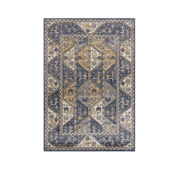 Blue Tile Border Area Rug, 8x10 | Kirklands Home