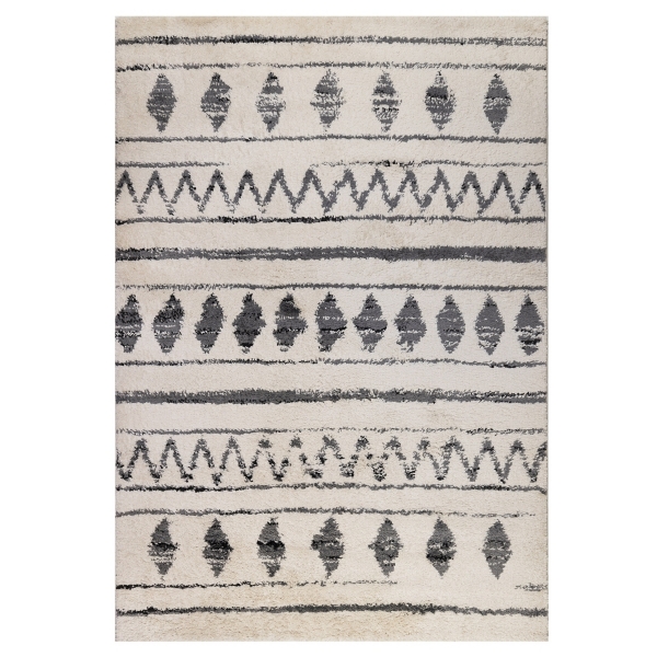 Cream Boho Striped Area Rug, 5x8 | Kirklands Home