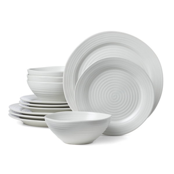 White Ridge 12-pc. Stoneware Dinnerware Set | Kirklands Home