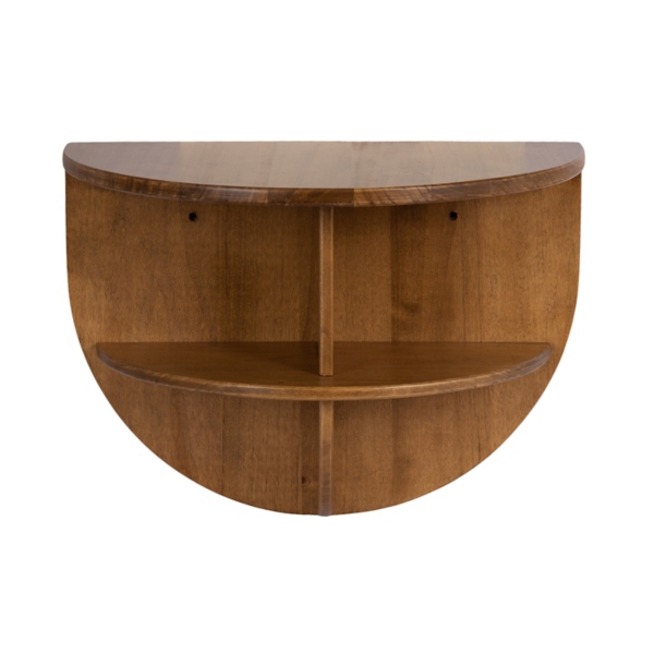 Kirklands Rustic Wood Half Moon Floating Accent Table | Hamilton Place