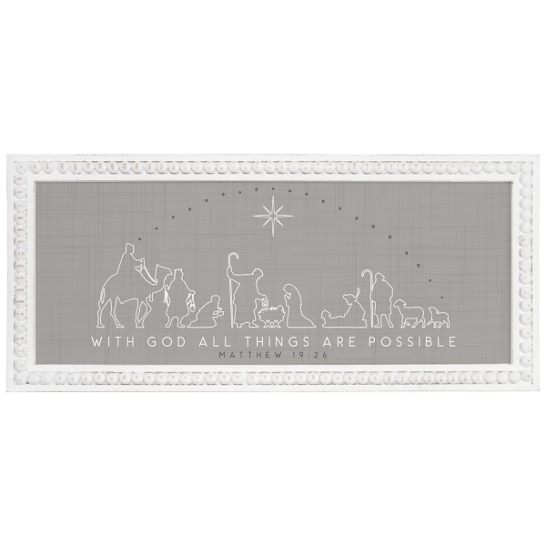 Kirklands Gray Nativity Scene Wall Plaque | Hamilton Place