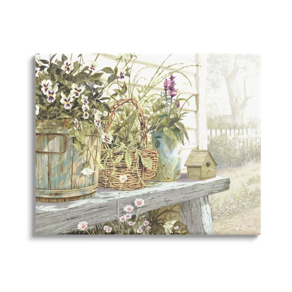 Kirklands Potted Flowers Outdoor Canvas Art Print | Hamilton Place