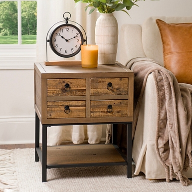 Metal accent table with drawers store