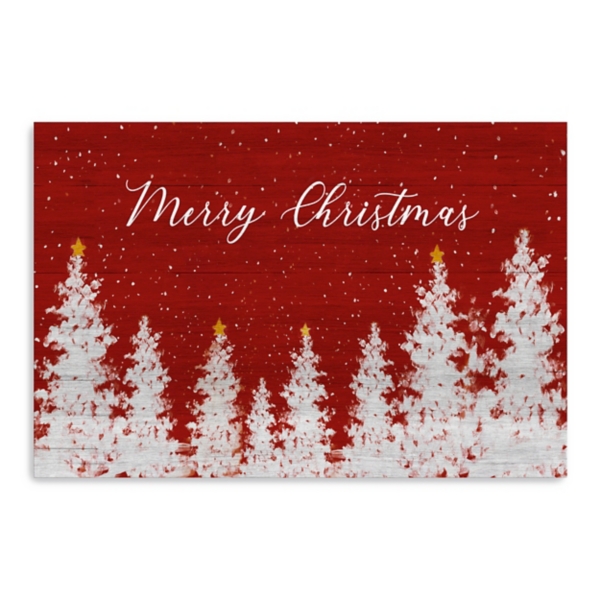 Red Merry Christmas Forest Canvas Art Print, 24x36 | Kirklands Home
