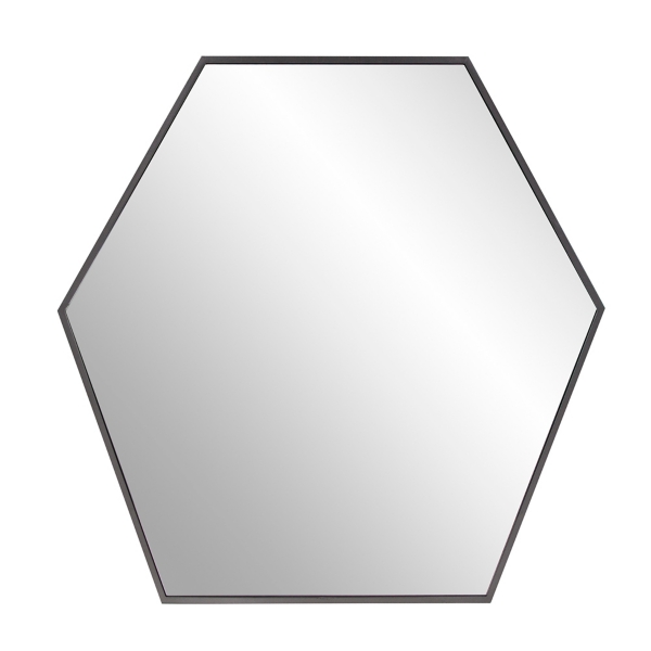 Kirklands Graphite Metal Hexagonal Mirror | Hamilton Place