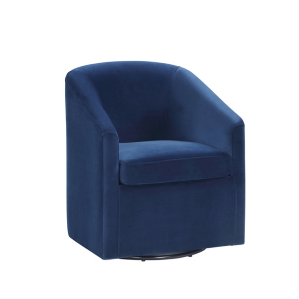 Kirklands Indigo Curved Arm Swivel Accent Chair | Hamilton Place