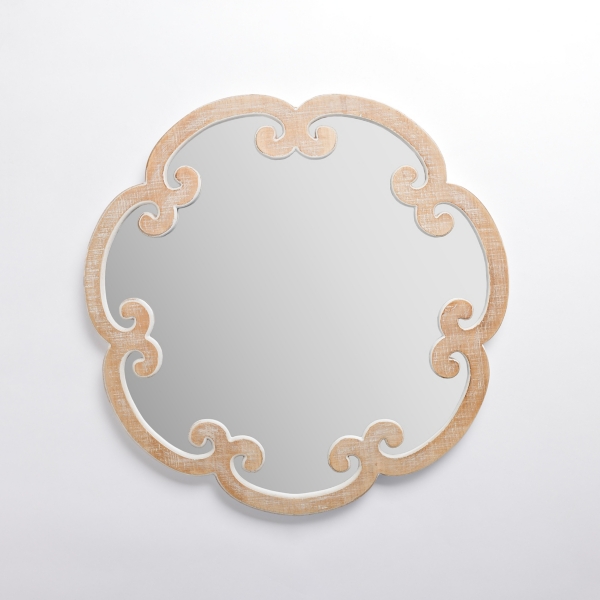 Kirklands Juliette Curled Frame Wood Wall Mirror | Hamilton Place