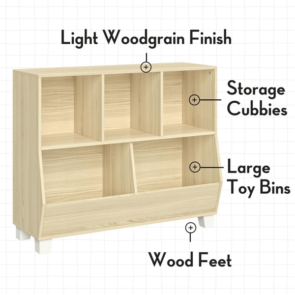 Kirklands Light Woodgrain Multi Cubby Organizer Bookshelf | Hamilton Place