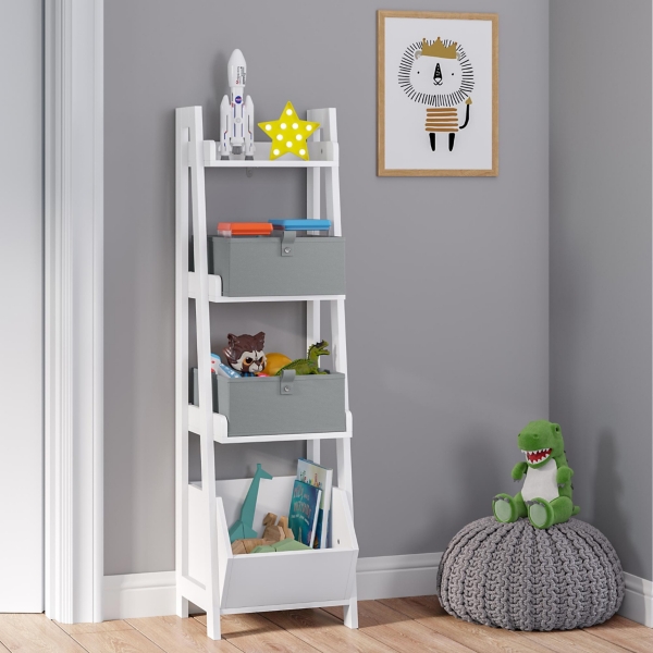 Kirklands White Ladder Shelf with Cubby, 13 in. | Hamilton Place