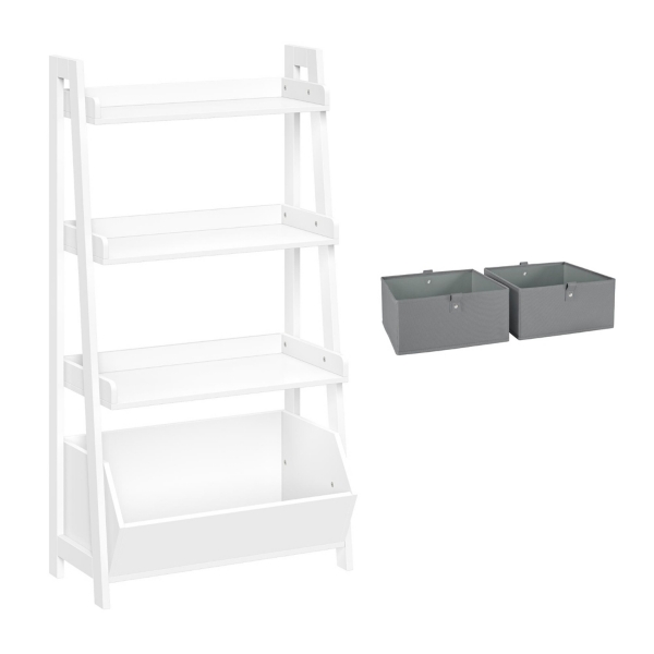 Kirklands White Ladder Shelf with Cubby, 24 in. | Hamilton Place