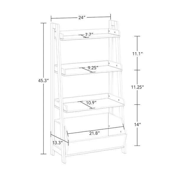 Kirklands White Ladder Shelf with Cubby, 24 in. | Hamilton Place