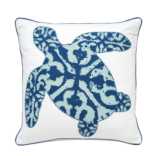 Blue Turtle Embellished Pillow | Kirklands Home