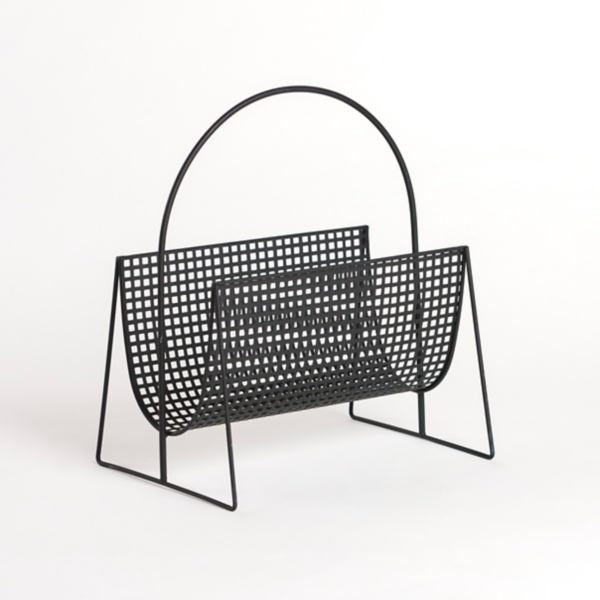 Kirklands Black Metal Mesh Magazine Rack | Hamilton Place