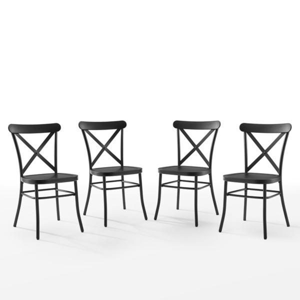 Black Metal Open Back Chairs, Set of 4 | Kirklands Home
