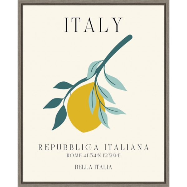 Italy Lemon Poster Framed Canvas Art Print | Kirklands Home