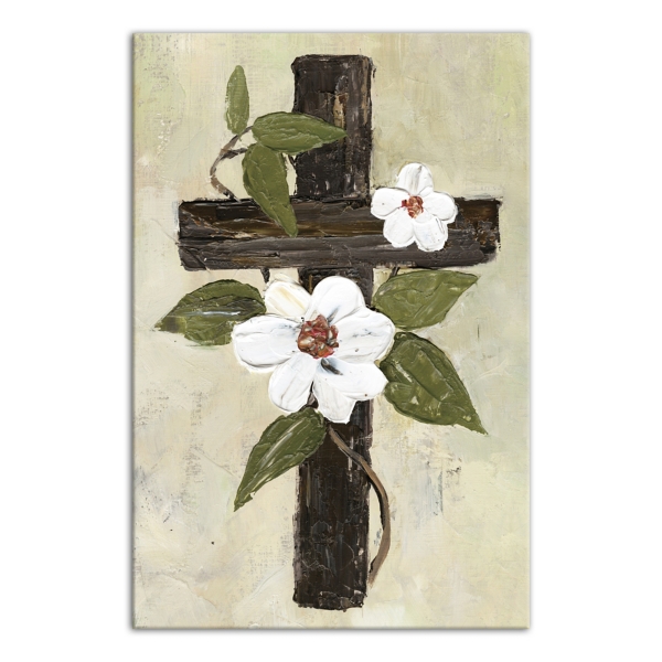 Green Easter Cross Canvas Art Print | Kirklands Home