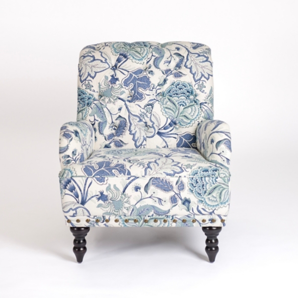 Blue Floral Tufted Rebecca Accent Chair Kirklands Home