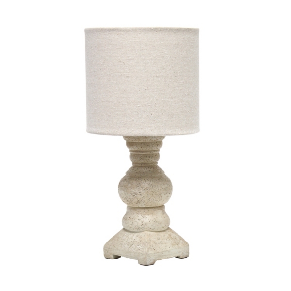 Kirklands Distressed Beige Mini Table Lamp | Hamilton Place