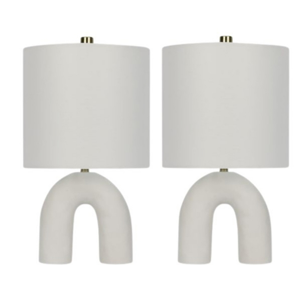 Kirklands Matte White Arch Table Lamps, Set of 2 | Hamilton Place