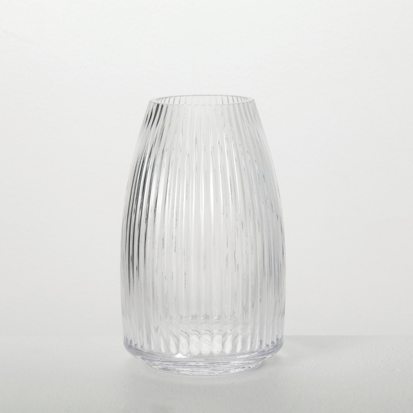Kirklands Clear Round Ribbed Glass Vase Hamilton Place