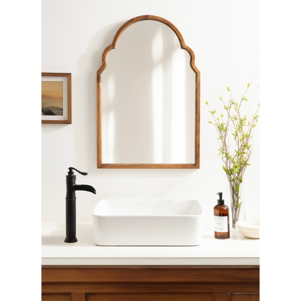 Kirklands Brown Wood Arch Hogan Wall Mirror | Hamilton Place