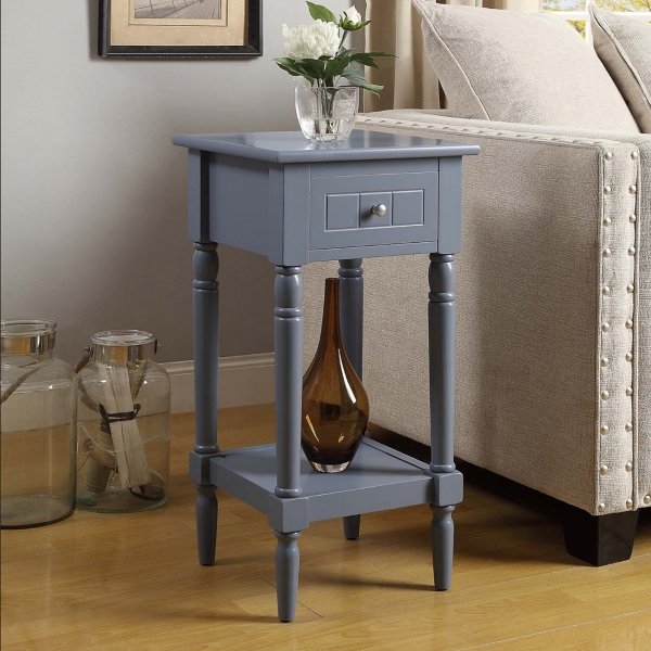 Kirklands Steel Blue French Country Square Accent Table | Hamilton Place