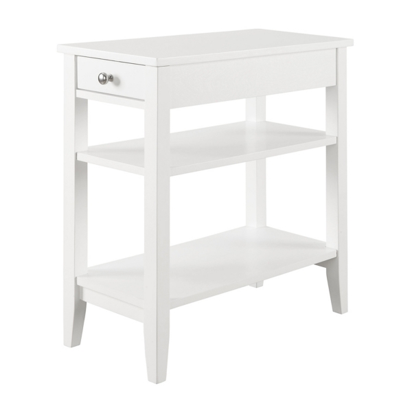 White Double Shelf Wood Accent Table | Kirklands Home