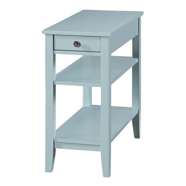 Light Blue Chairside End Table with Shelves | Kirklands Home