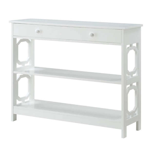 White Octagon 2-Shelf Console Table | Kirklands Home