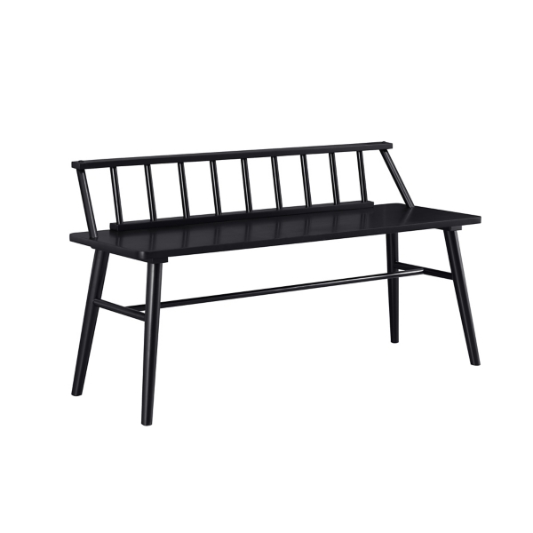 Wood Low Back Spindle Bench Black 48L x 17W 26H Kirkland s Home