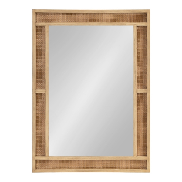 Kirklands Natural Rattan Textured Rectangle Wall Mirror | Hamilton Place