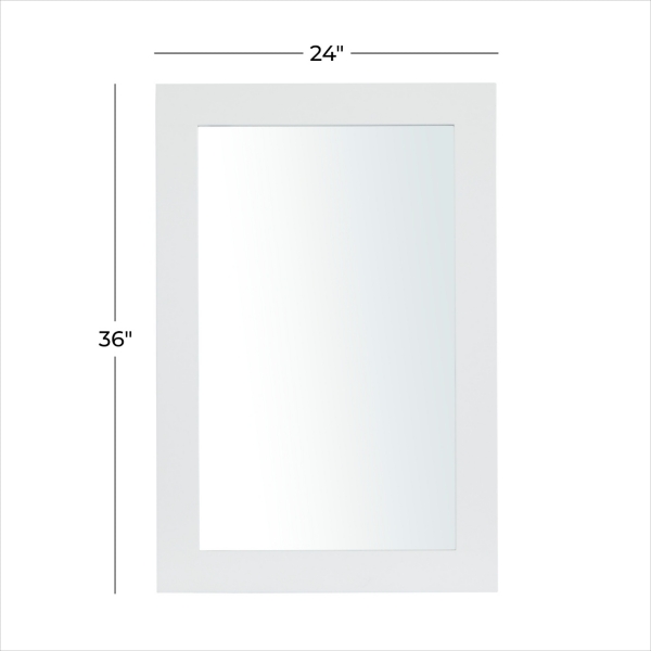Kirklands White Rectangular Wood Wall Mirror | Hamilton Place