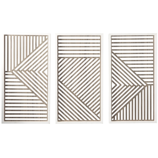 Kirklands Brown Geometric Wood Panel Wall Plaques, Set of 3 | Hamilton ...